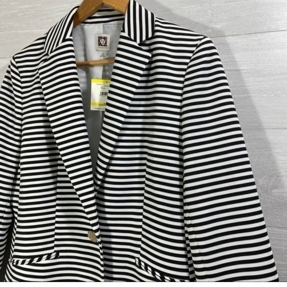 Anne Klein | Jackets & Coats | Anne Klein Jacketblazer Size Large Color Black White New With Tag ...